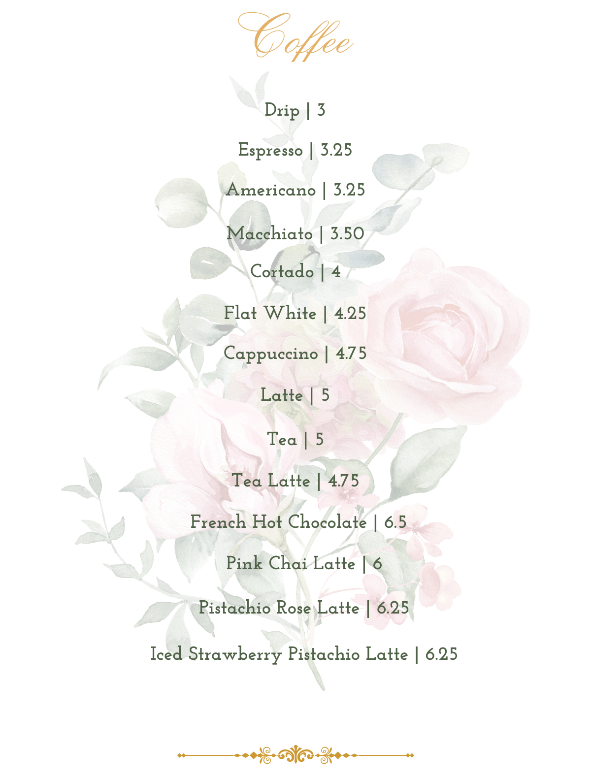 Creme Cafe Menu Creme Cafe Menu